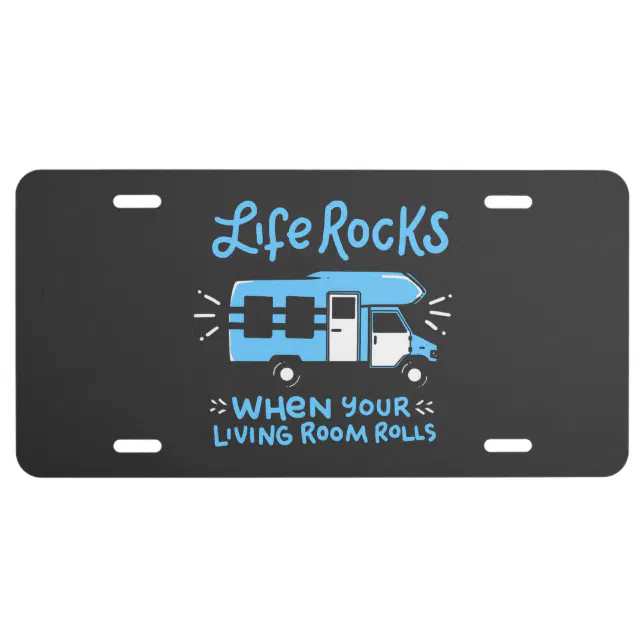 Camping - Life Rocks License Plate | Zazzle