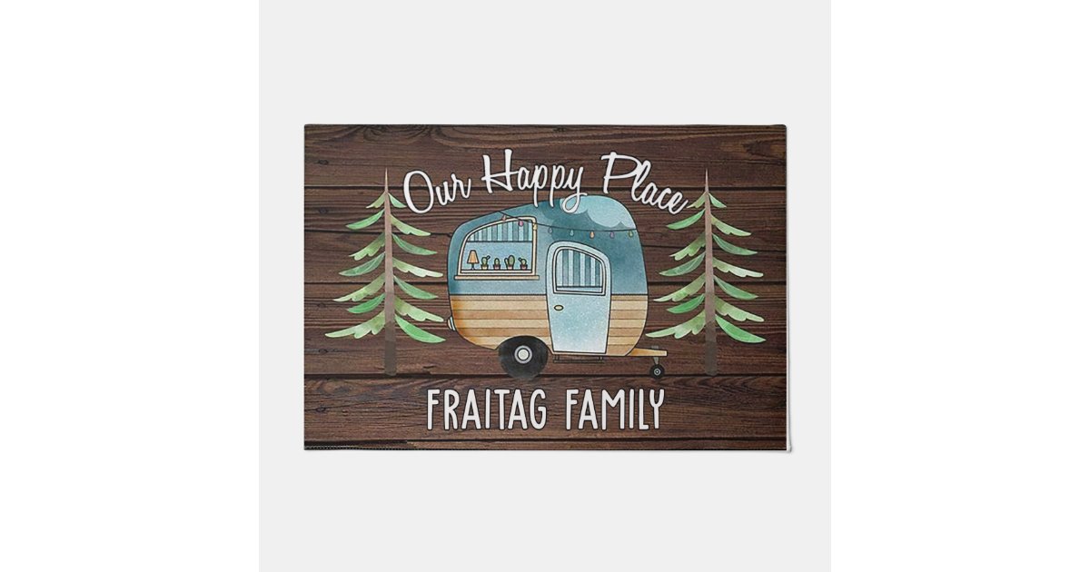 Camping Mat, Happy Camper Family Rug | Zazzle