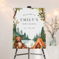 Camping Mountain Rustic Baby Shower Welcome Sign | Zazzle