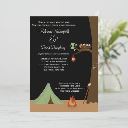 Camping Nature Theme Wedding Invitation | Zazzle