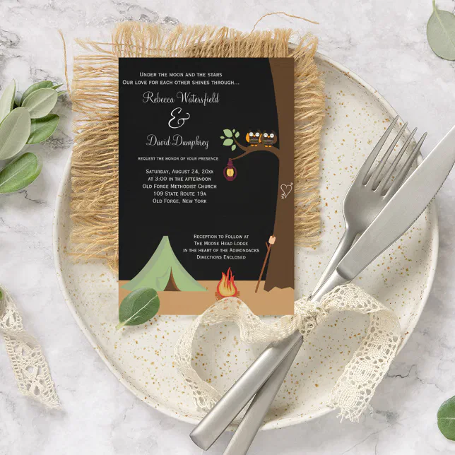 Camping Nature Theme Wedding Invitation | Zazzle