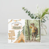 Camping Outdoor Adventure Boy Birthday Party Photo Invitation | Zazzle