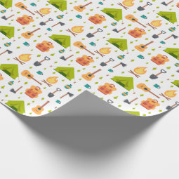 Camping Outdoor Gear Pattern Wrapping Paper | Zazzle