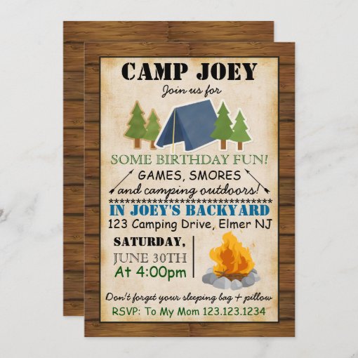 Camping Party Invitation | Zazzle
