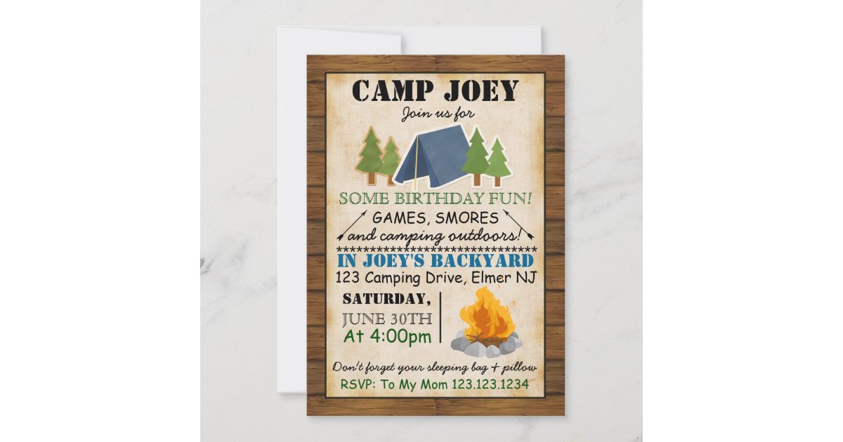 Camping Party Invitation | Zazzle
