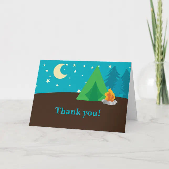 Camping Party Thank You Notecards | Zazzle