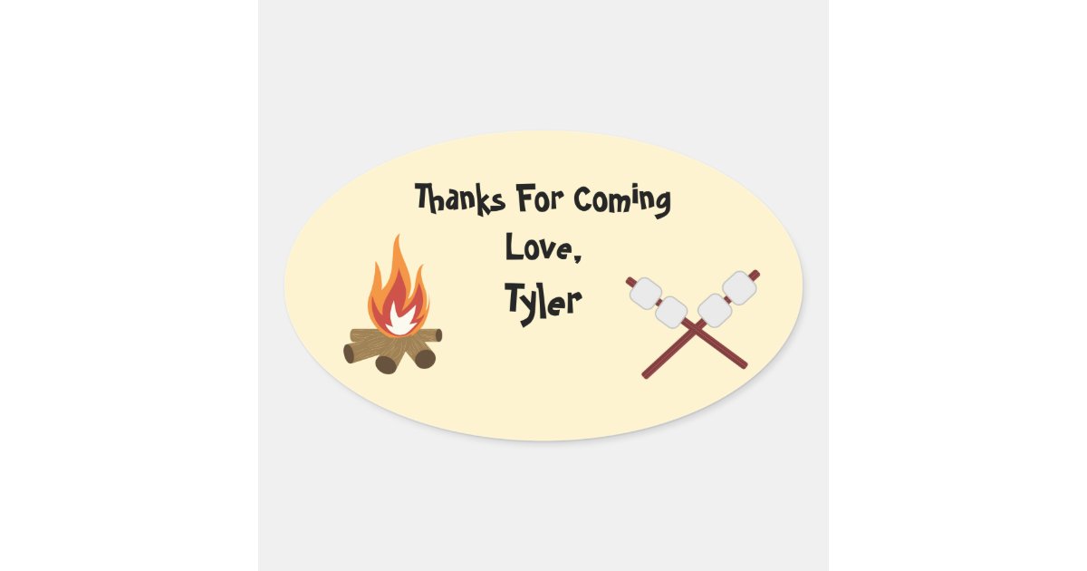 Camping Party Thank You Sticker | Zazzle
