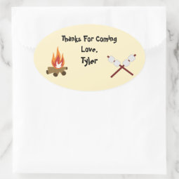 Camping Party Thank You Sticker | Zazzle