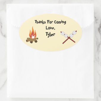 Camping Party Thank You Sticker | Zazzle