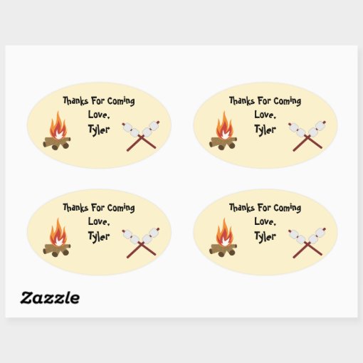 Camping Party Thank You Sticker | Zazzle