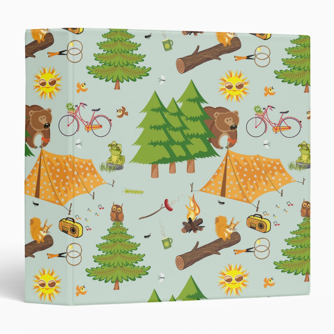 Camping Pattern Binder | Zazzle