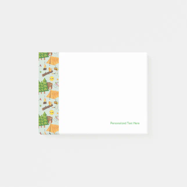 Camping Pattern Post-it Notes | Zazzle