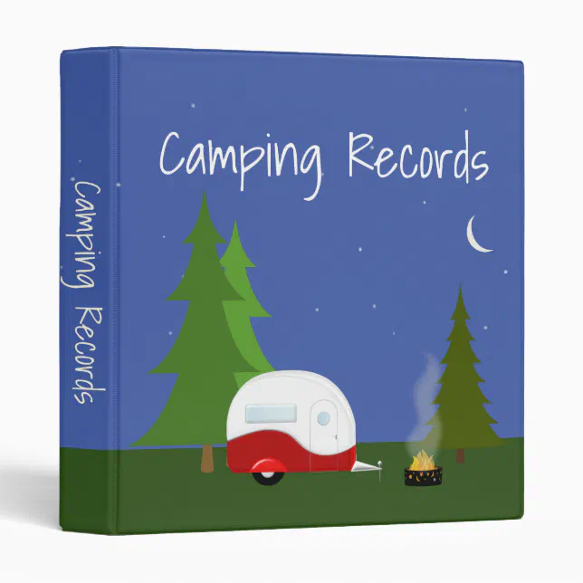 Camping Records 3 Ring Binder | Zazzle