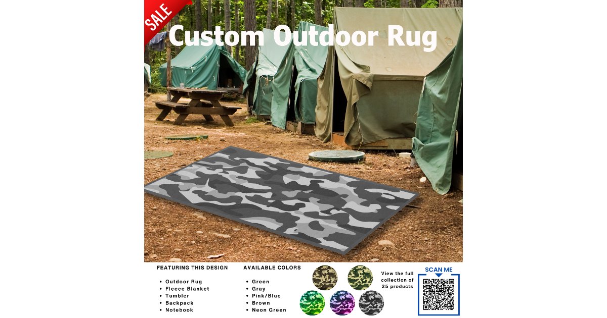 Camping Rug | Camo Rug | Camouflage Rug Pattern | Zazzle