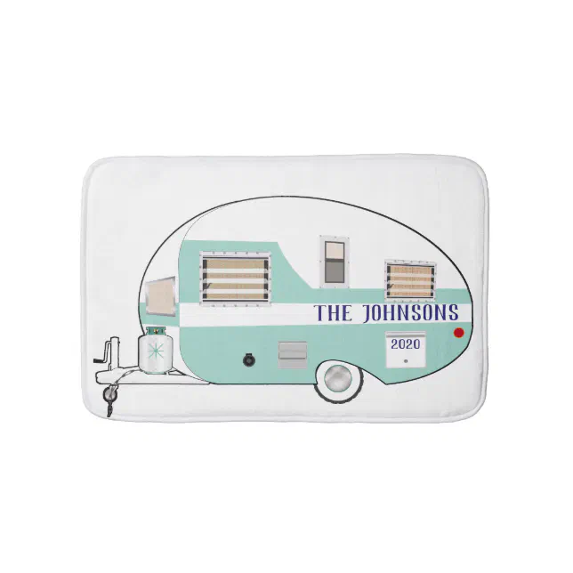 Camping RV Trailer Camper Trip Vacation Bath Mat | Zazzle
