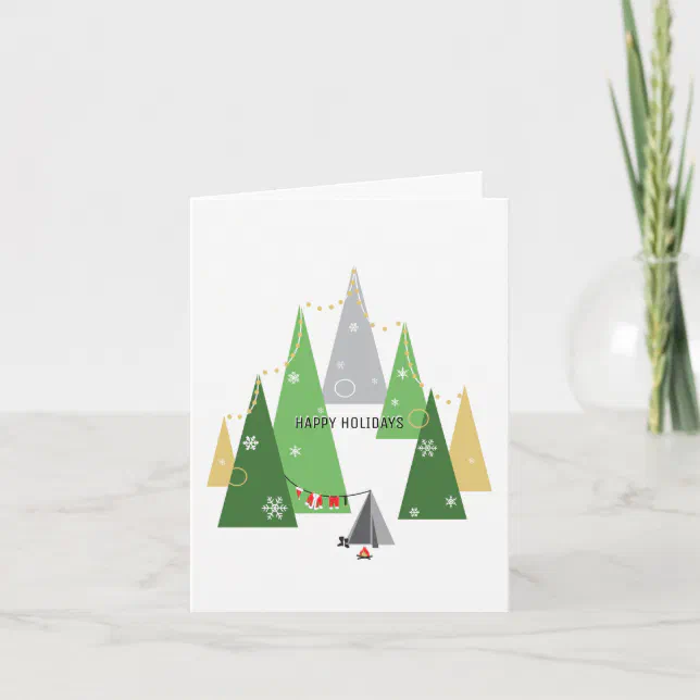 Camping Santa | Holiday Greeting Card | Zazzle