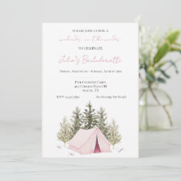 Camping Tent Bachelorette Party Invitation | Zazzle