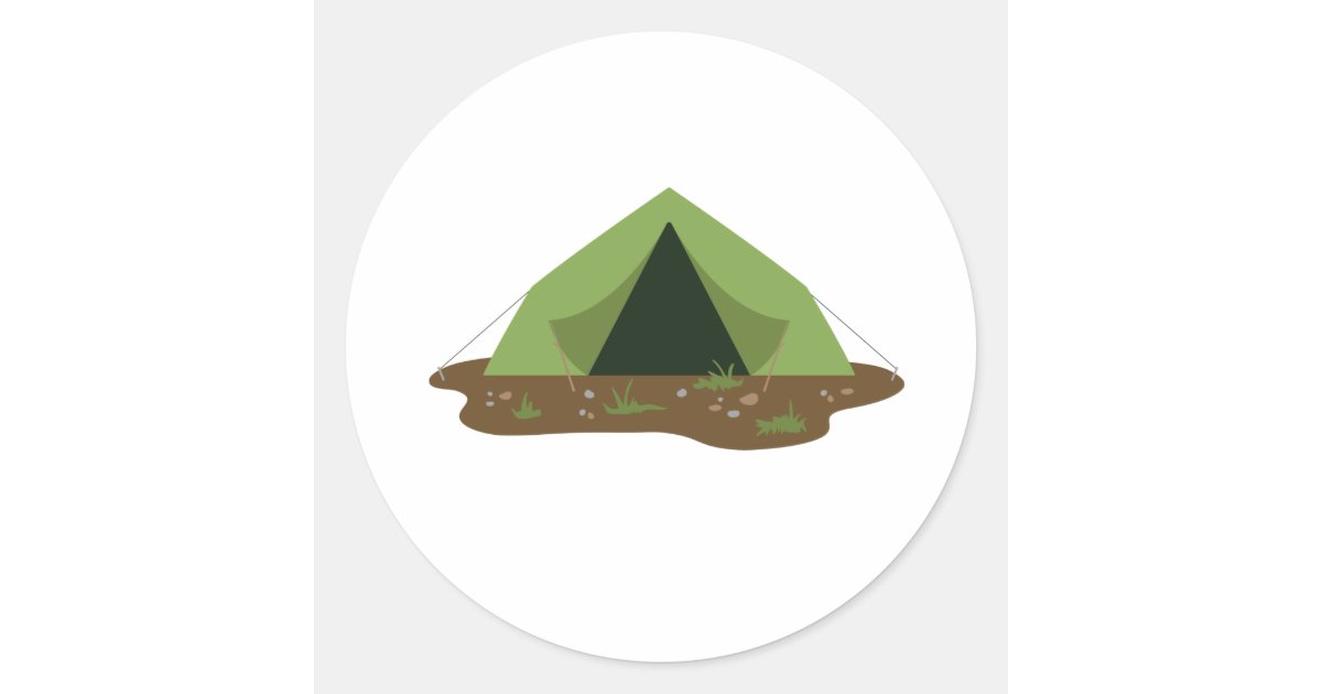 Camping Tent Classic Round Sticker | Zazzle