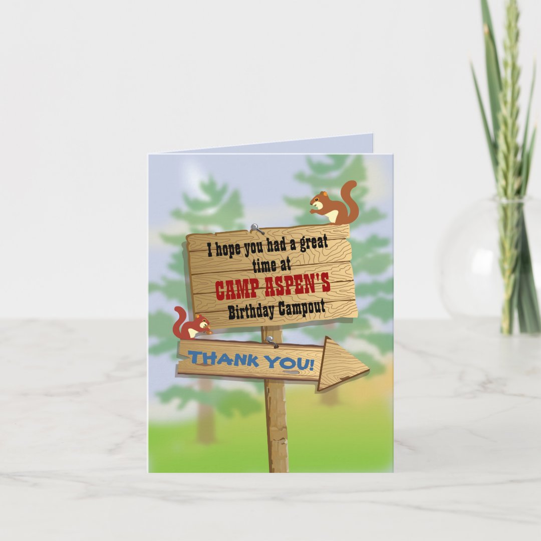 Camping thank you note cards | Zazzle