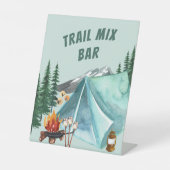 Camping Theme Editable Party Food Bar Station Pedestal Sign | Zazzle
