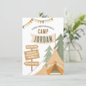 Camping Theme Outdoor Adventure Boy Birthday Party Invitation | Zazzle