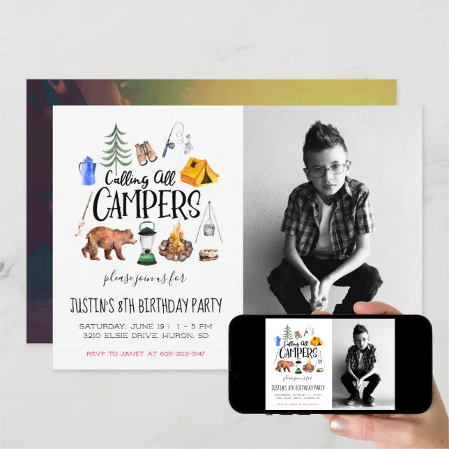 Camping Themed Party Invitation | Zazzle