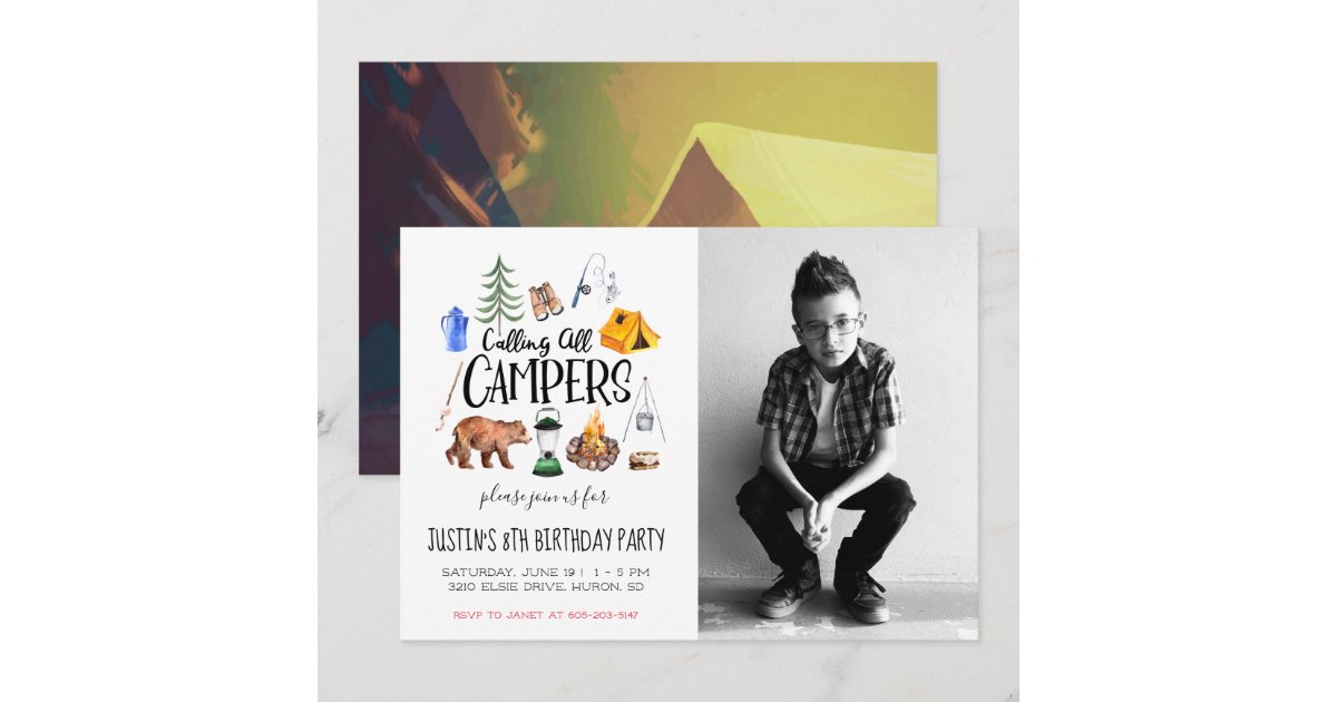 Camping Themed Party Invitation | Zazzle