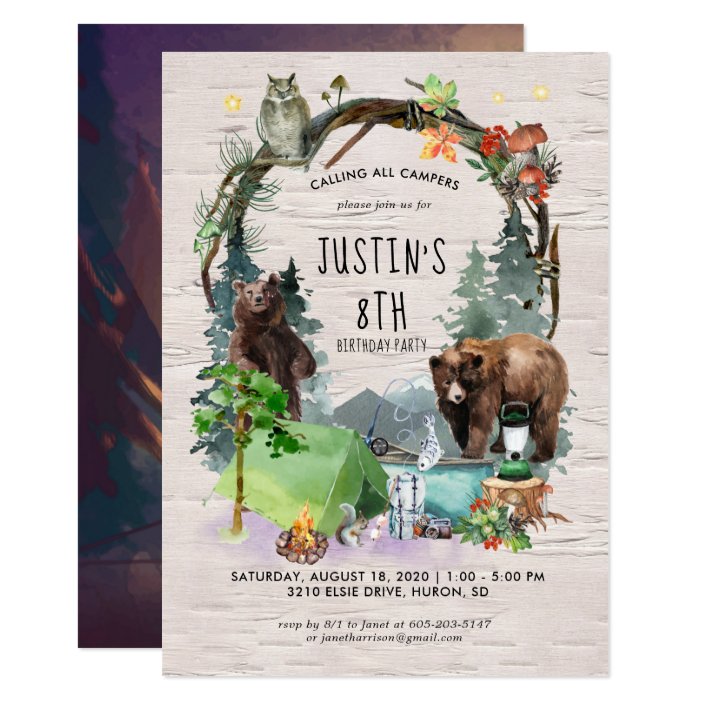 Camping Themed Party Invitation | Zazzle.com