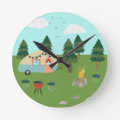 Camping Time Wall Clock | Zazzle