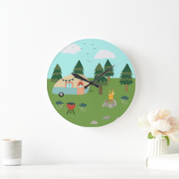 Camping Time Wall Clock | Zazzle