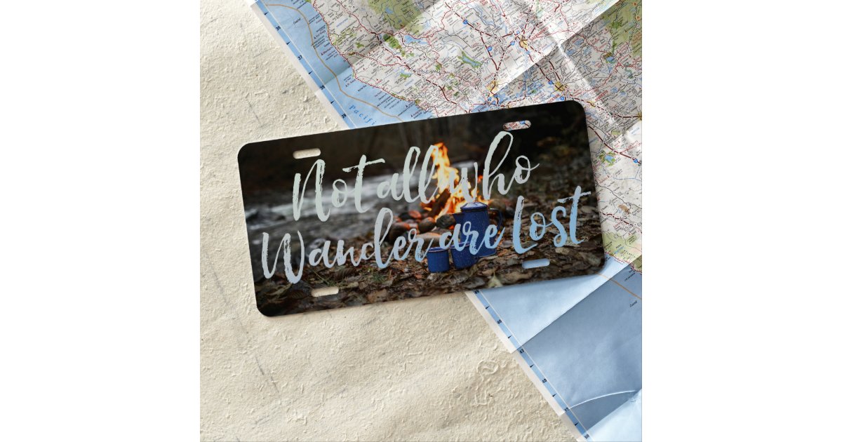 Camping | Wanderlust Nature License Plate | Zazzle