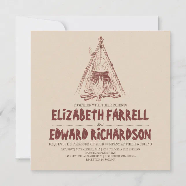 Camping Wedding Invitation | Zazzle