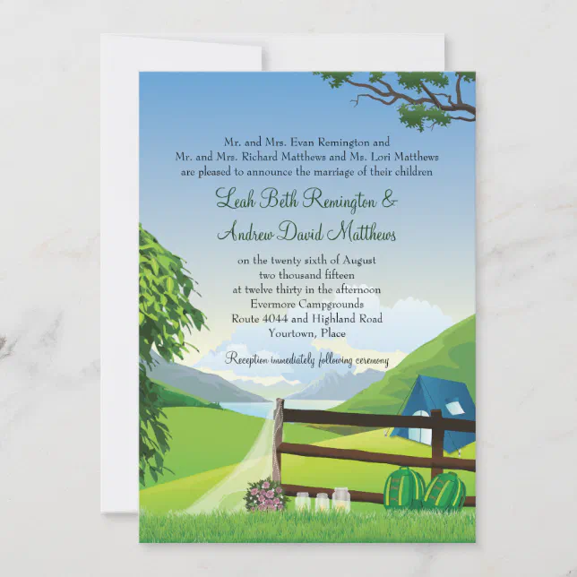 Camping Wedding Invitation | Zazzle