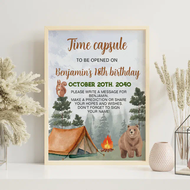 Camping Woodland Time Capsule Poster | Zazzle