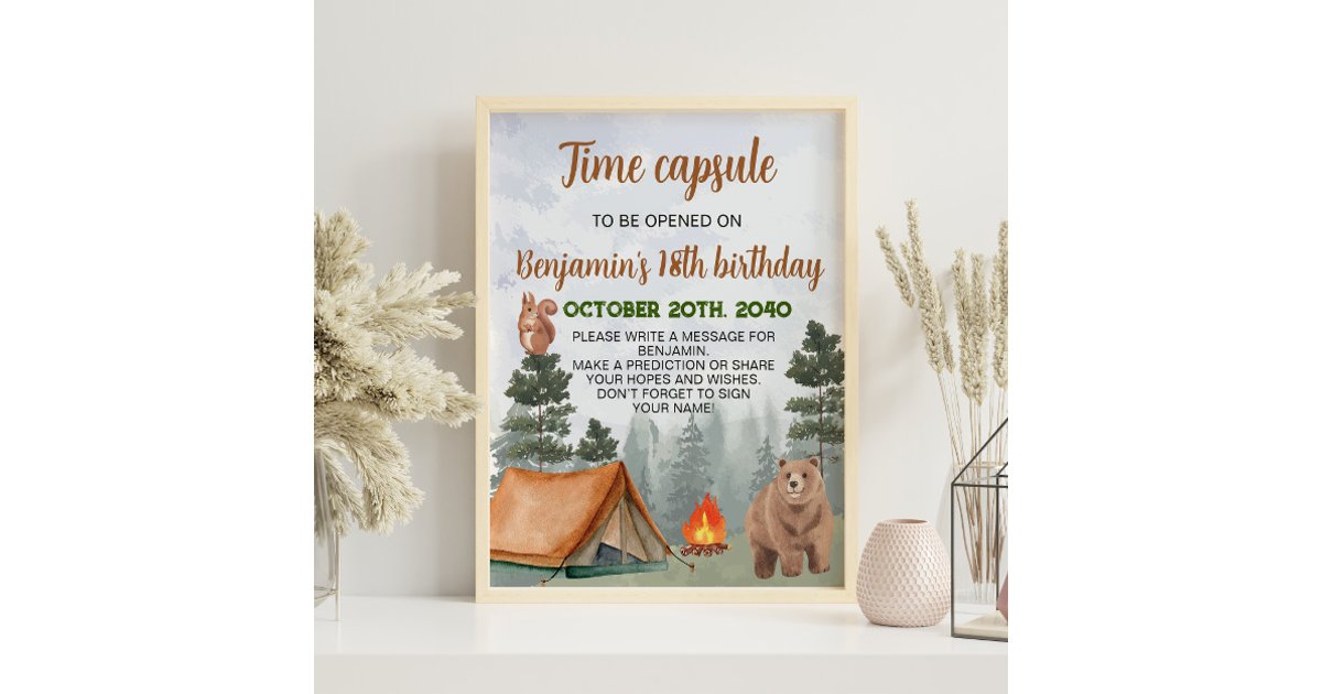 Camping Woodland Time Capsule Poster | Zazzle