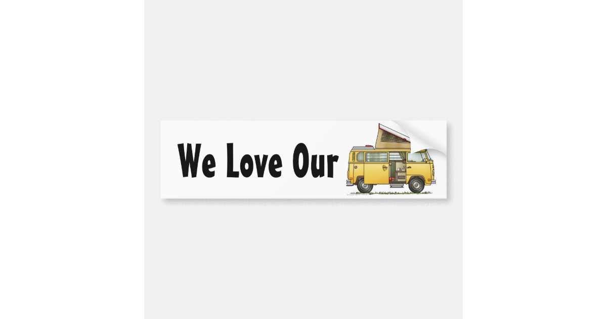 Campmobile Camper Van Bumper Sticker | Zazzle