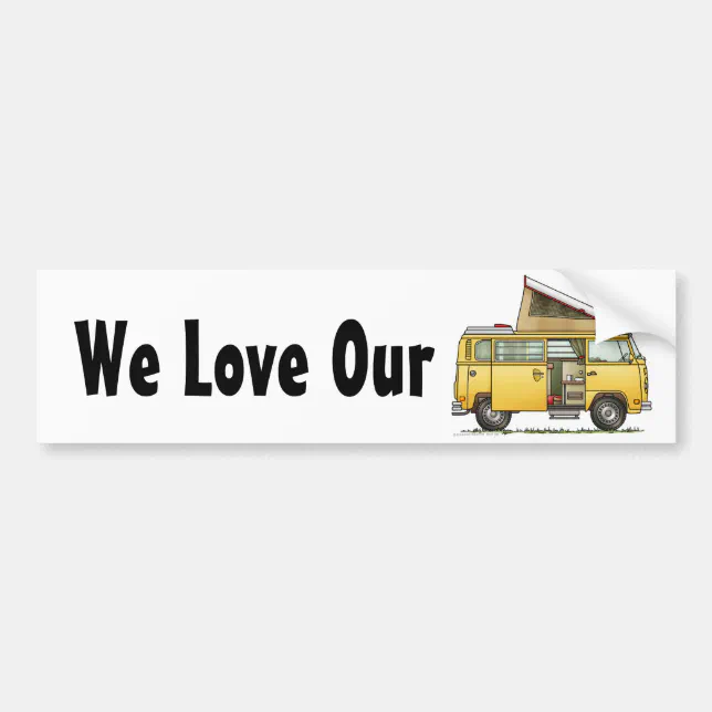 Campmobile Camper Van Bumper Sticker | Zazzle