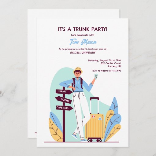 Campus Arrival Trunk Party Invitation | Zazzle