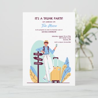 Campus Arrival Trunk Party Invitation | Zazzle