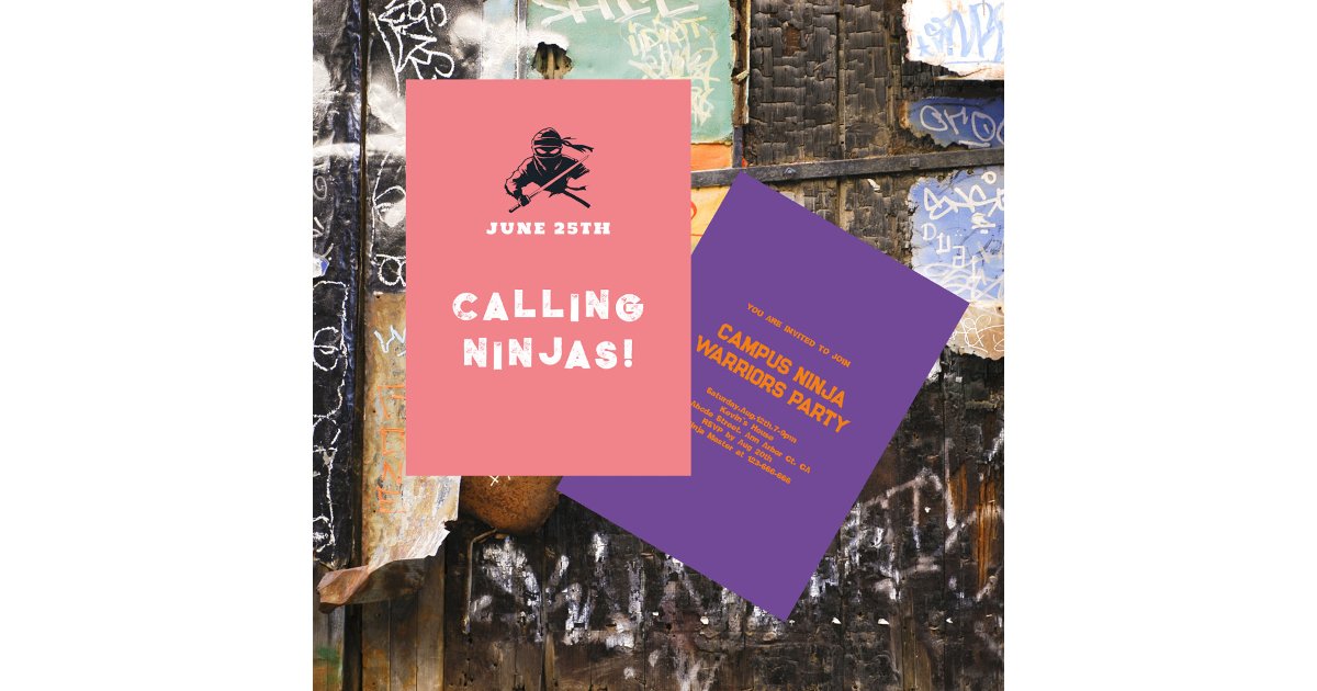 Campus Ninja fraternity Parties Invitation card | Zazzle