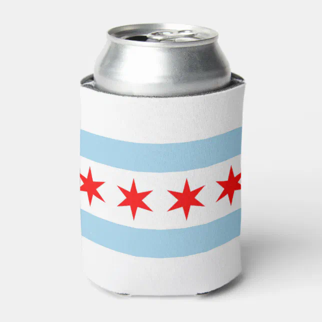 Can Cooler with flag of Chicago, Illinois, USA. | Zazzle