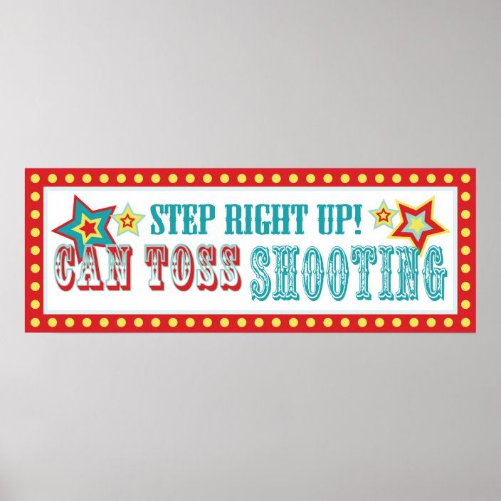 Can Toss Booth Sign Carnival Circus Birthday BL | Zazzle