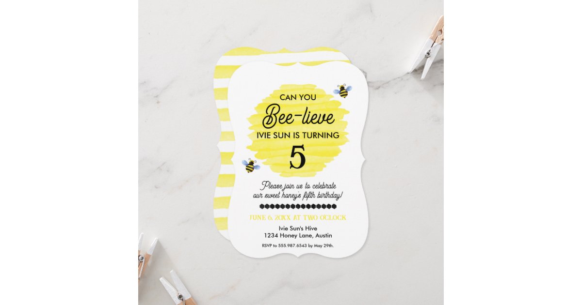 Can You Bee-lieve Bee Birthday Invitation | Zazzle