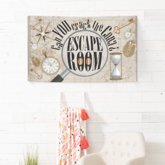 Can You Crack the Code? Escape Room Game Party Banner | Zazzle