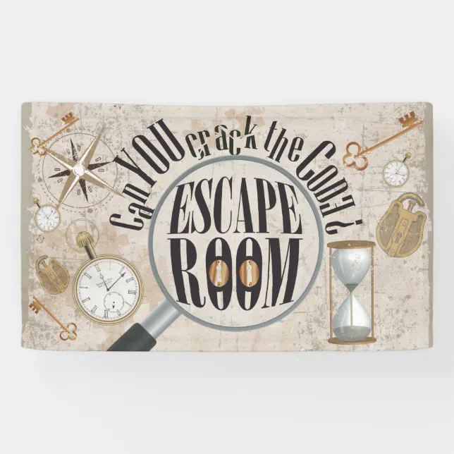 Can You Crack the Code? Escape Room Game Party Banner | Zazzle