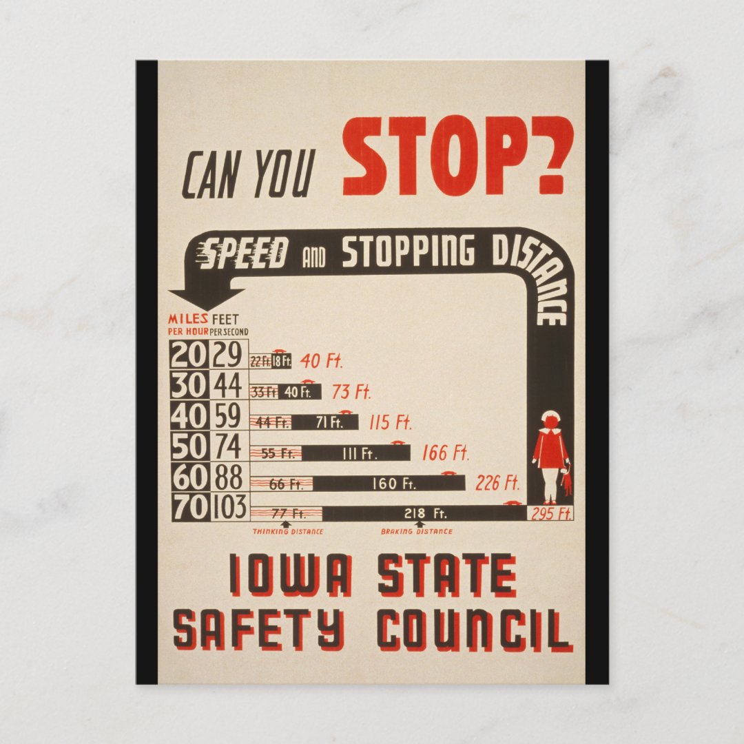 Can You Stop? Road Safety Poster Postcard | Zazzle