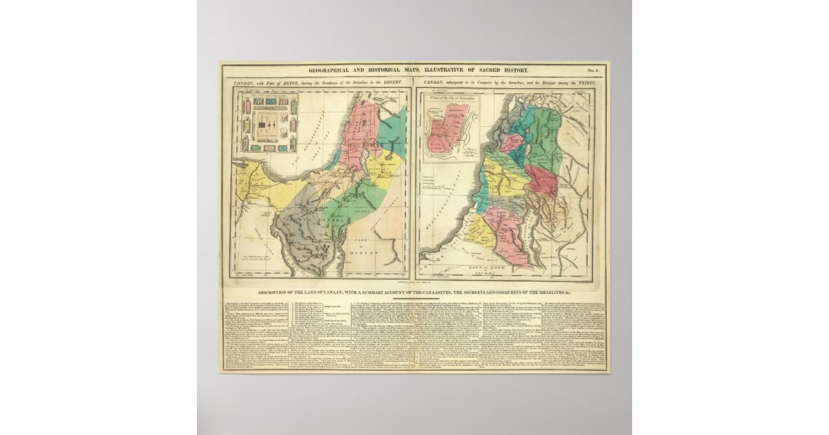 Canaan - Israel Atlas Map Poster | Zazzle