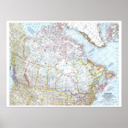 " Canada: 1961 Classic MAP ... Poster | Zazzle