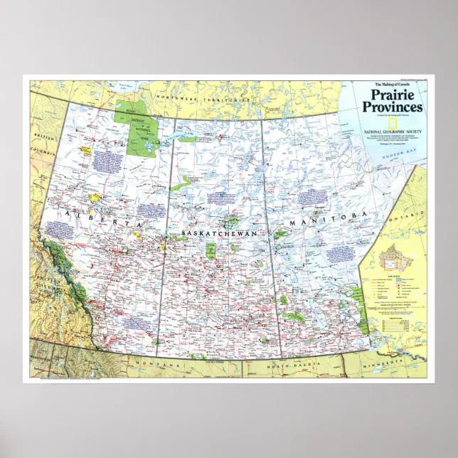 " Canada: 1994 Prairie Provinces 1/2 map ... Poster | Zazzle