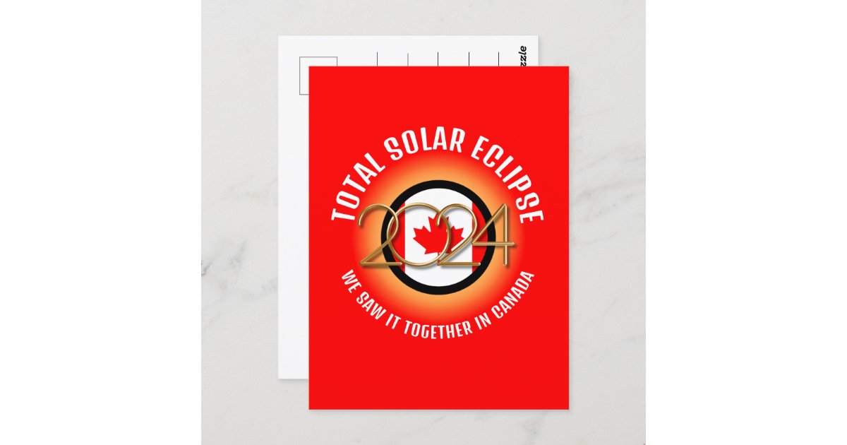 Canada 2024 TOTAL SOLAR ECLIPSE Postcard | Zazzle